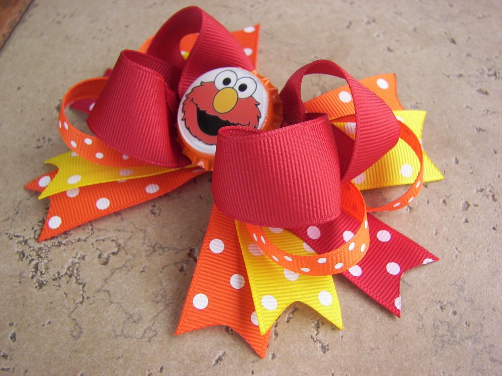 Elmo Inspired Hair Bow - Sesame Street Inspired Hair Bow on Luulla