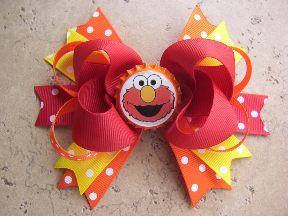 Elmo Inspired Hair Bow - Sesame Street Inspired Hair Bow on Luulla